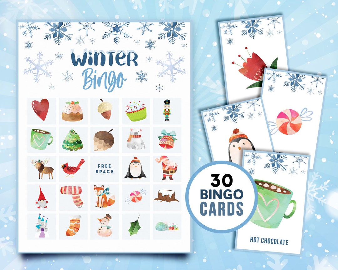 30 Winter Bingo Game Cards Winter Games for Kids - Etsy