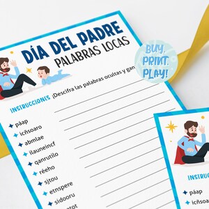 Fathers Day Games in Spanish - Word Scramble | Juegos Del Dia Del Padre ...