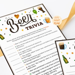 Beer Trivia - Fact or Fiction | Printable Party Games for Adults ...
