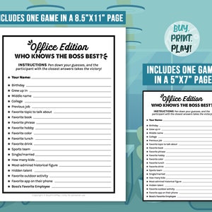 Who Knows the Boss Best Trivia | Office Party Games | Boss Retirement ...