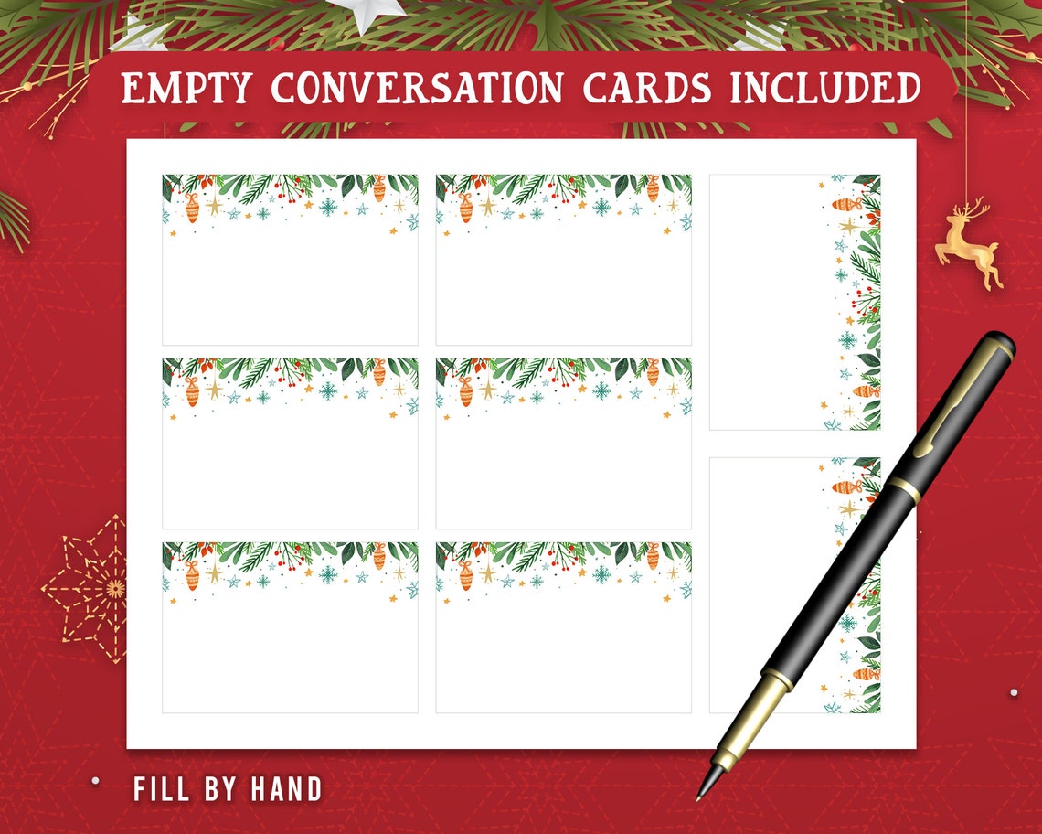 Christmas Conversation Starters Friendsmas Games for Adults - Etsy