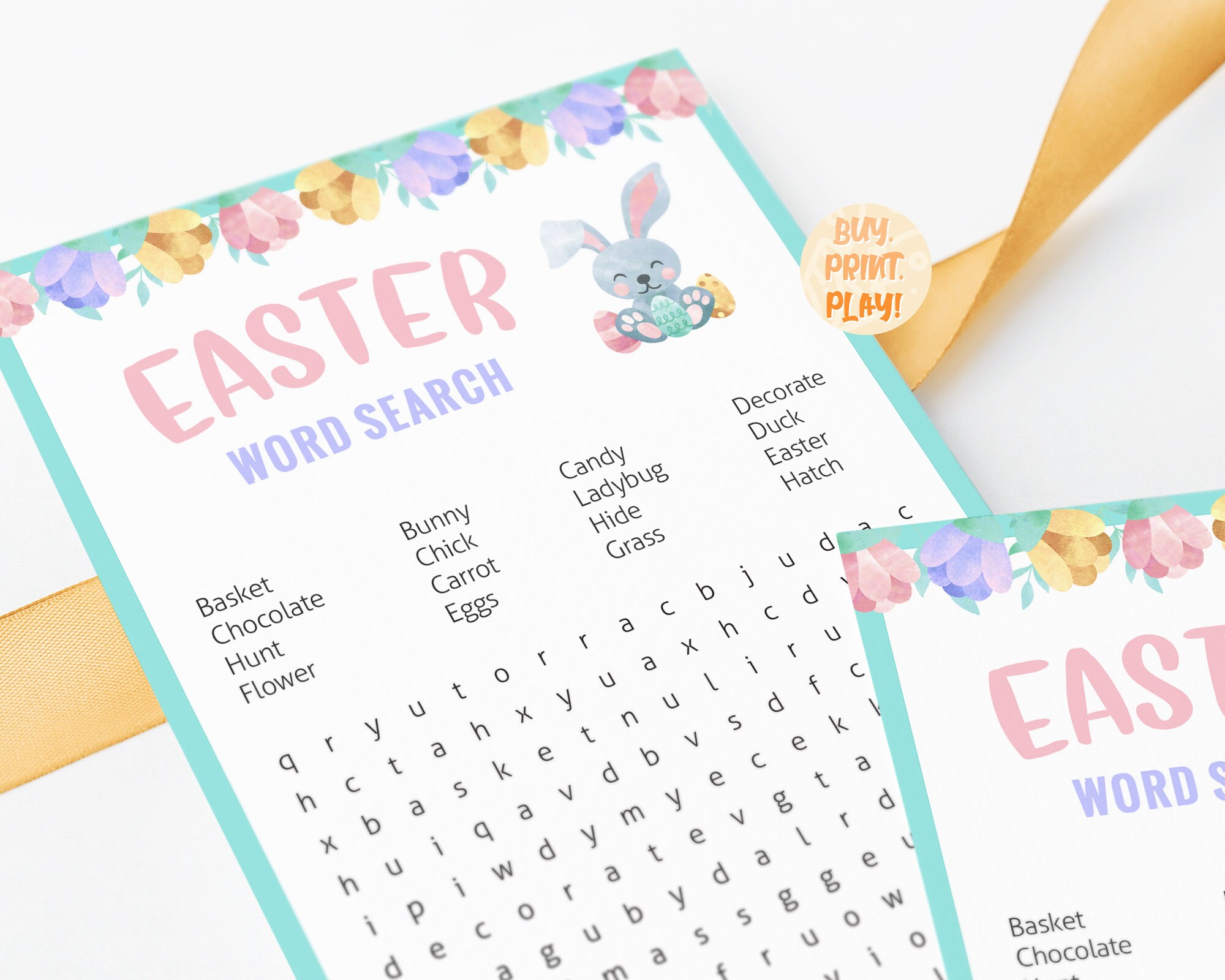 Easter Games Word Search Cute Printables for Kids Easter | Etsy