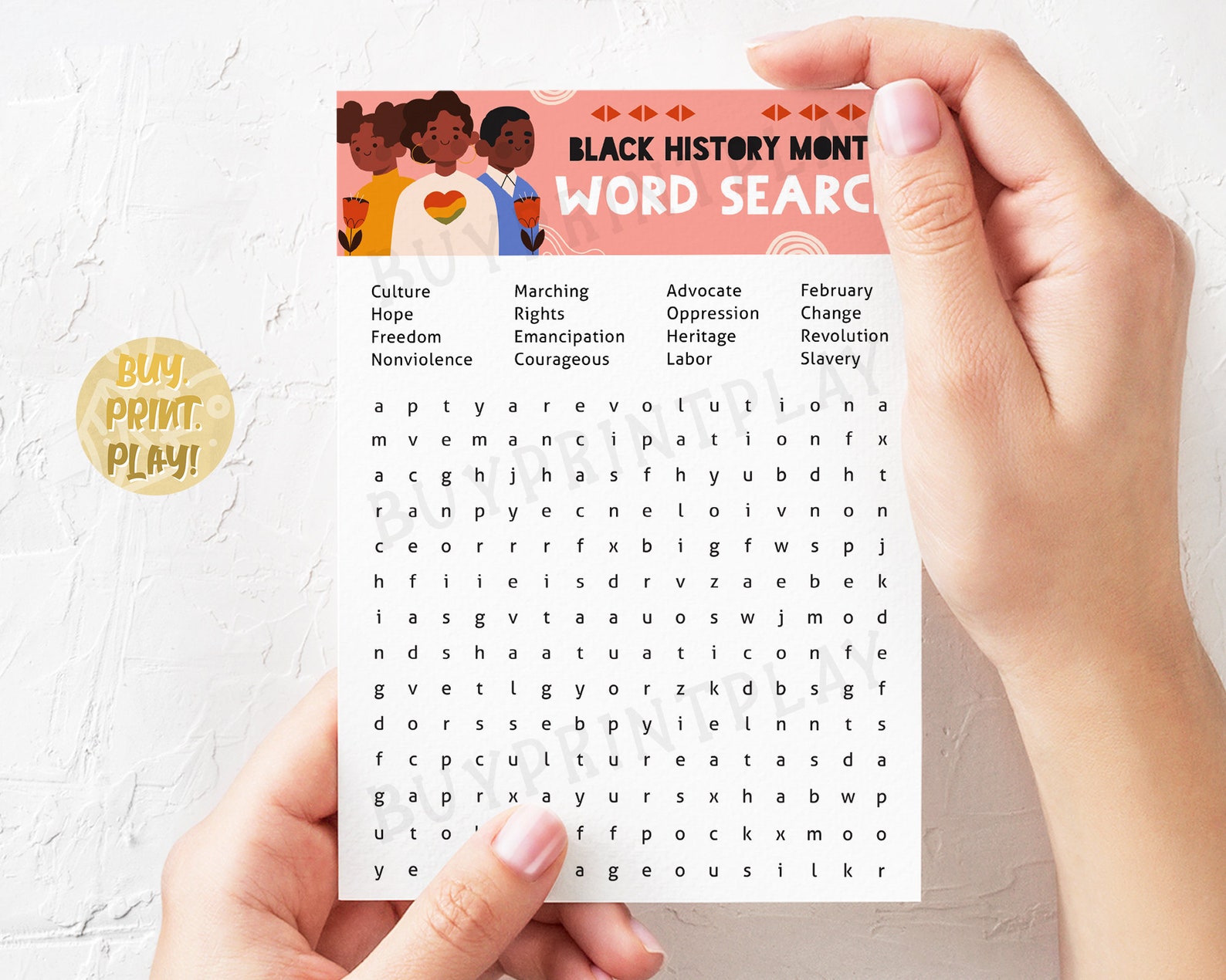 Black History Month Word Search American History Printable | Etsy