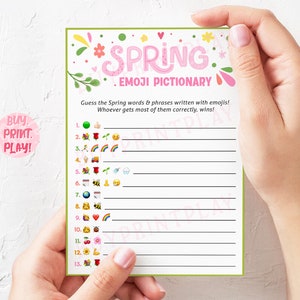 Spring Emoji Pictionary Game | Printable Springtime Party Games | Fun ...