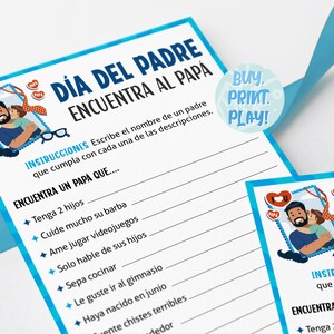 Spanish Fathers Day Find the Guest Dad | Printable Games for Adults ...
