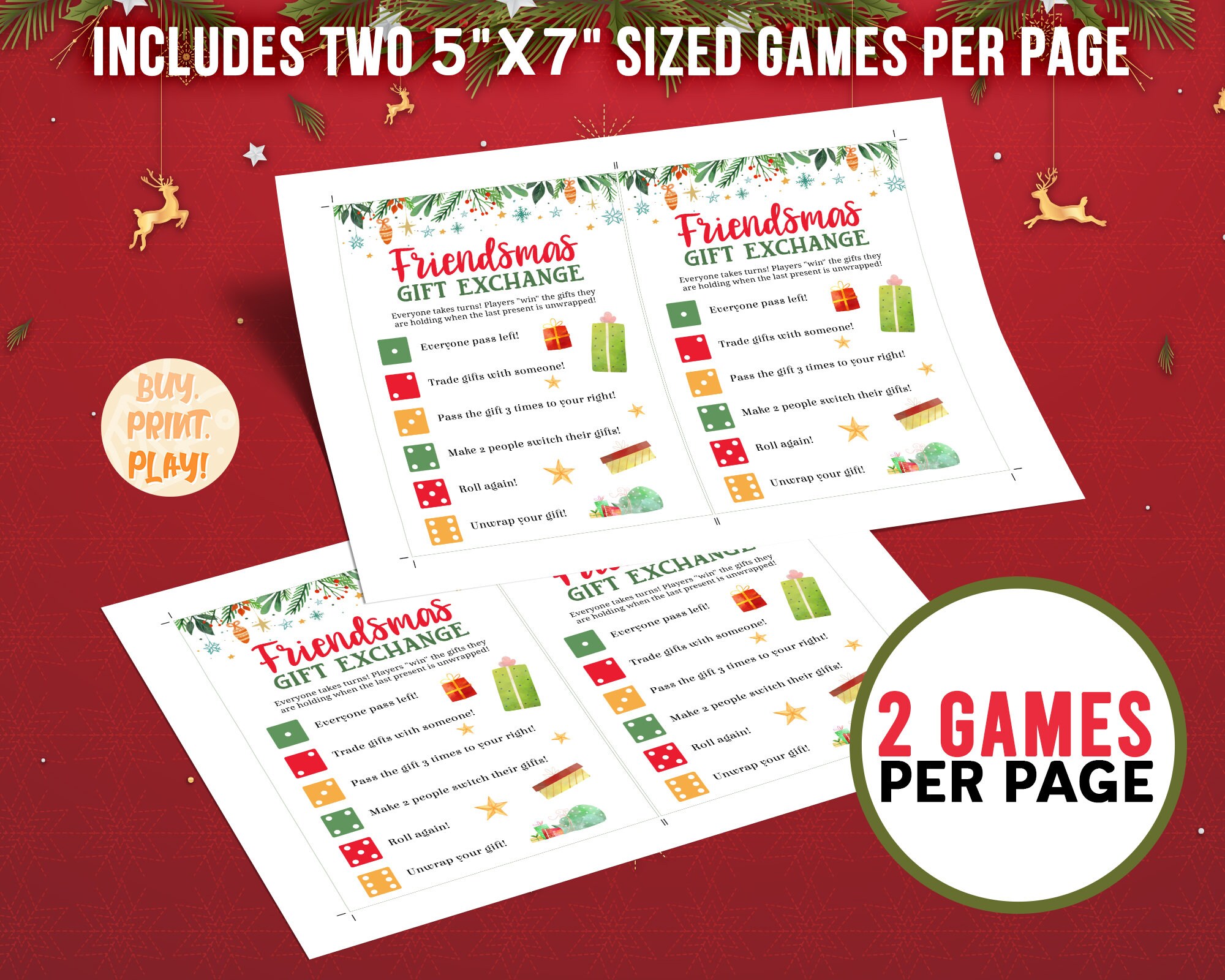 Friendsmas Gift Exchange Dice Game Christmas Party Games for - Etsy