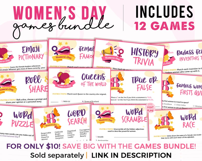 International Womens Day Emoji Pictionary Printable Office | Etsy