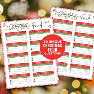 Christmas Family Feud Game Party Printable Trivia Games for Adults ...