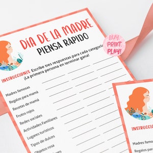 Mothers Day Think Fast in Spanish | Games for Kids, Teens & Adults ...