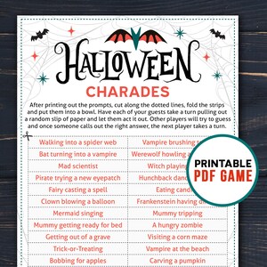 Halloween Games Charades Printable Party Activities for Kids & Adults ...