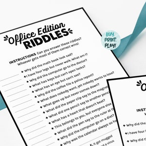 Riddles for Office Party | Printable Games for Workplace | Team ...