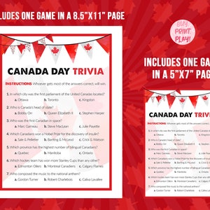 Canada Day Trivia Game | First of July Printable Games | Family Games ...