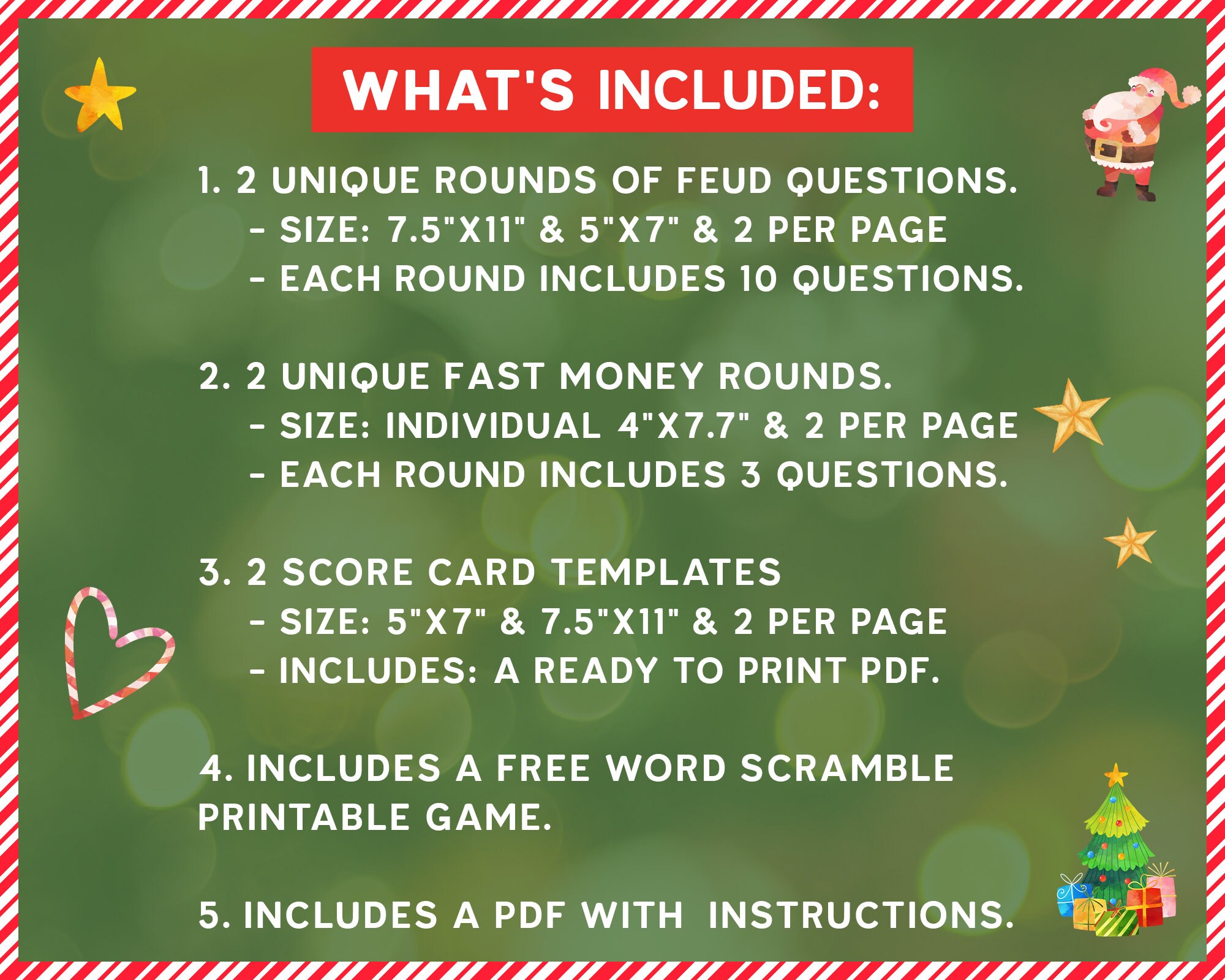 Printable Christmas Games Family Feud Christmas Party Office | Etsy