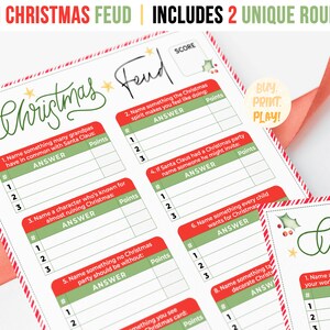 Christmas Family Feud Game Party Printable Trivia Games for Adults ...