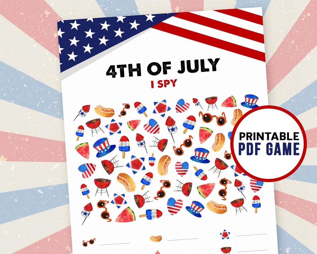 Fourth of July I Spy Game | US Independence Day | 4th of July Printable ...