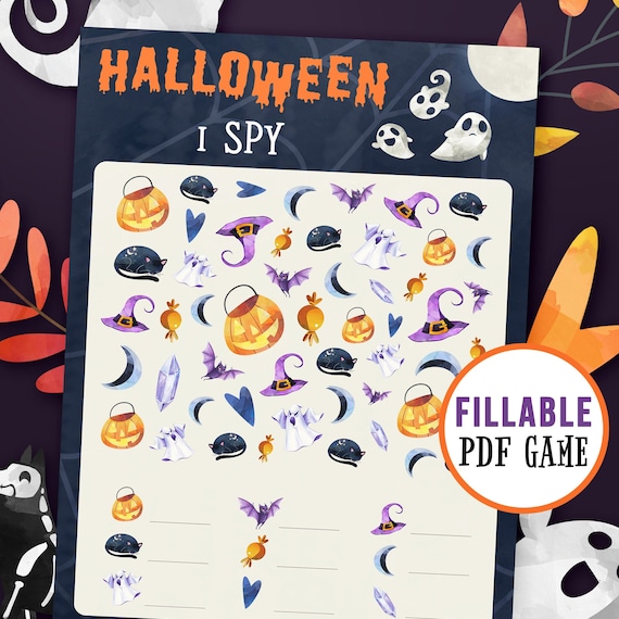 Halloween I Spy Game Virtual Party Halloween Games | Etsy