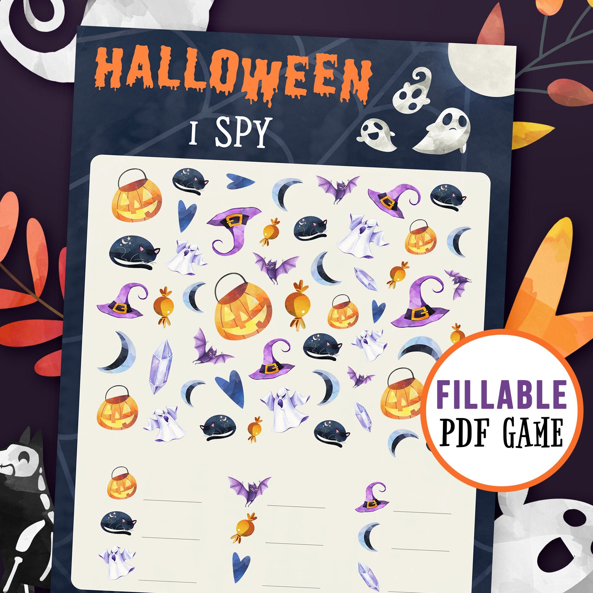 Halloween I Spy Game Virtual Party Halloween Games | Etsy