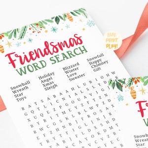 Friendsmas Word Search | Christmas Party Games for Adults | Xmas ...