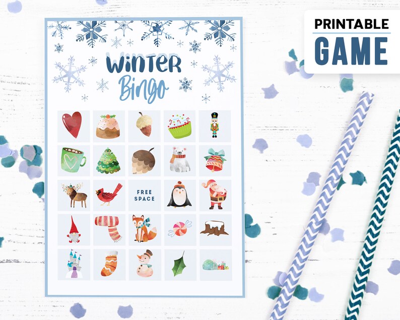 30 Winter Bingo Game Cards Winter Games for Kids | Etsy