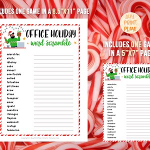 Office Holiday Word Scramble | Christmas Party Games for Coworkers ...