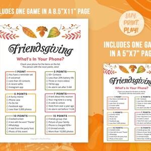 Friendsgiving Whats in Your Phone Thanksgiving Friends Party Games ...