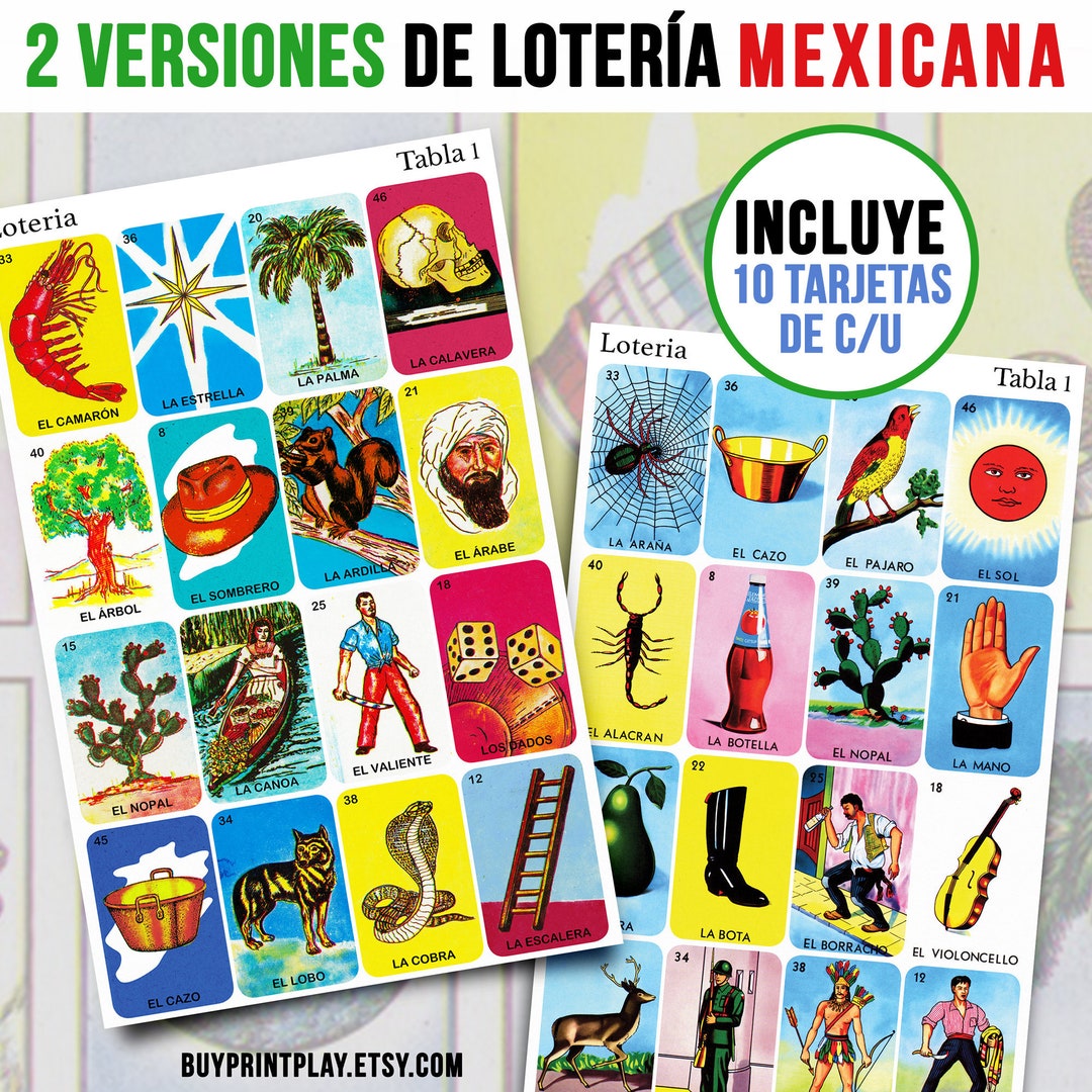 10 Mexican Loteria Cards | 2 Different Versions (20 Total) | Loteria ...