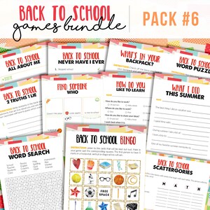 Back to School Printable Games | School Activity Bundle | First Day of ...