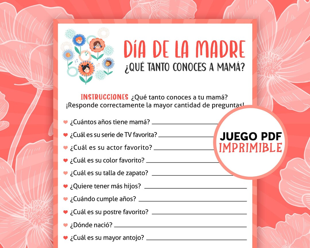 Who Knows Mom Best? | Mothers Day Games in Spanish | ¿qué Tanto Conoces ...
