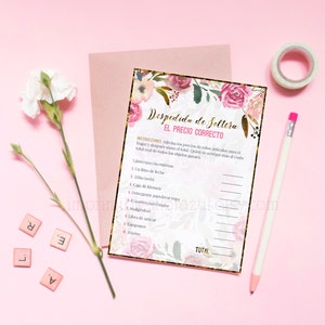 Spanish Bridal Shower Games, Juegos Despedida De Soltera, in Spanish ...