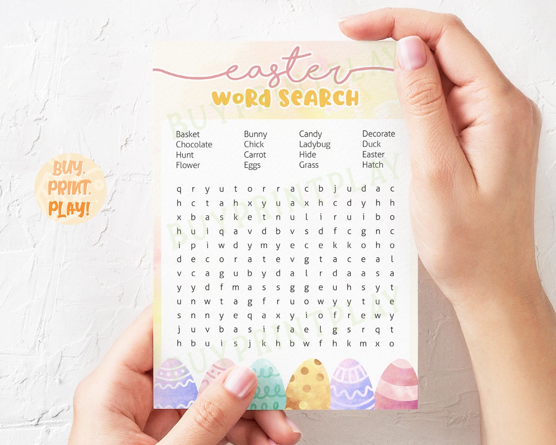 Fun Easter Word Search Easter Printable Party Games Easter | Etsy
