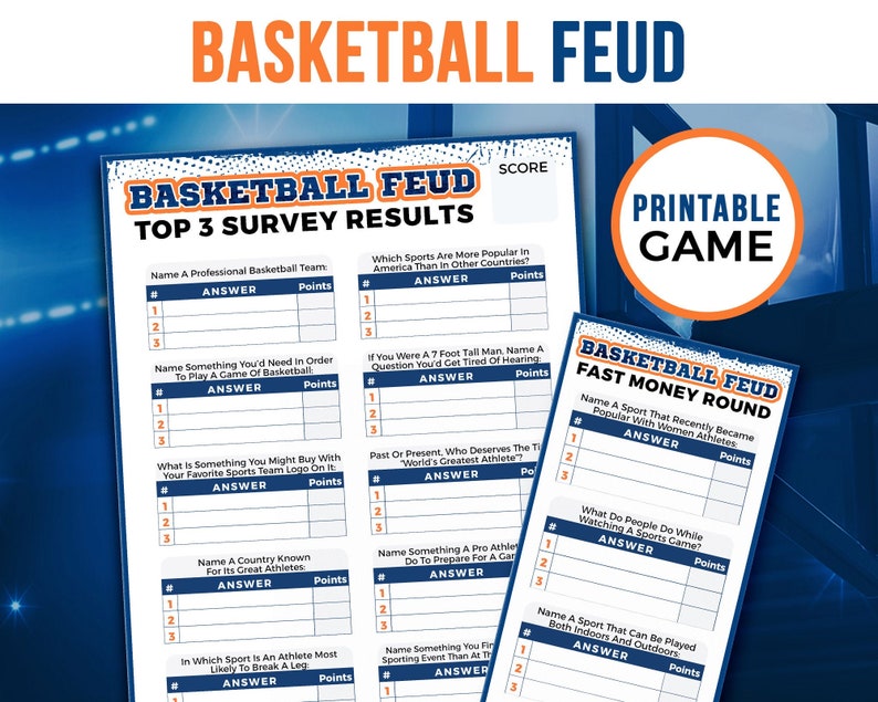 March Madness Feud Basketball Family Feud NCAA Basketball | Etsy