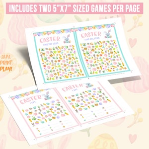 Cute Easter Games I Spy Printable Egg Hunt I Spy Easter | Etsy