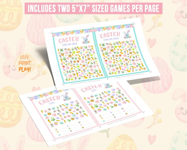 Cute Easter Games I Spy Printable Egg Hunt I Spy Easter | Etsy