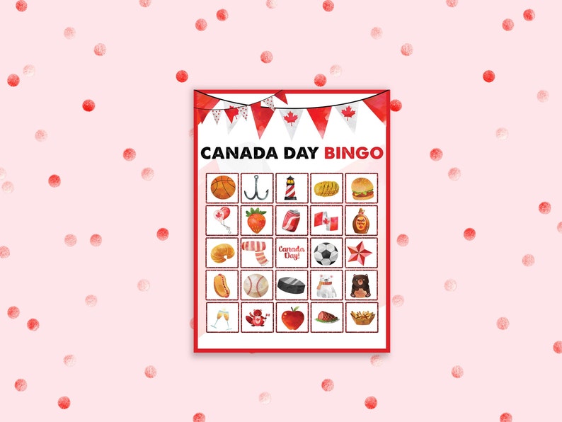 Canada Day Bingo Game Printable Bingo for Kids Print at - Etsy