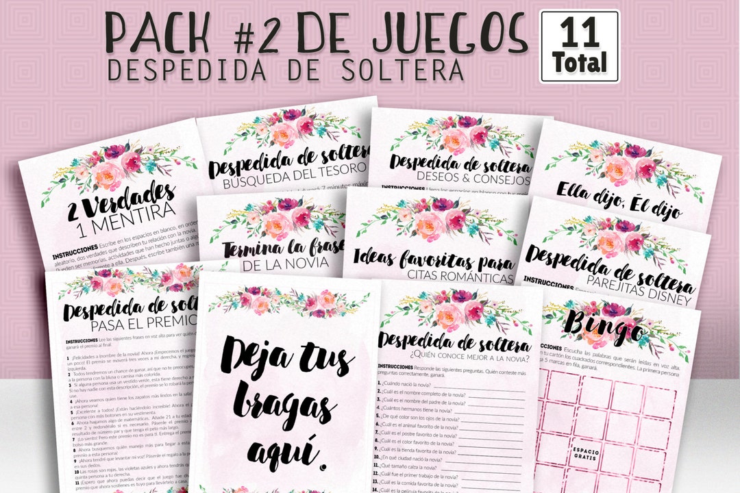 11 Floral Bridal Shower Games in Spanish | Juegos Imprimibles Para ...