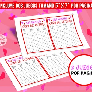 Spanish Valentines Word Search | Printable Games for Kids, Teenagers ...
