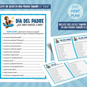 Fathers Day Game in Spanish - Who Knows Dad Best? | Juegos Del Dia Del ...