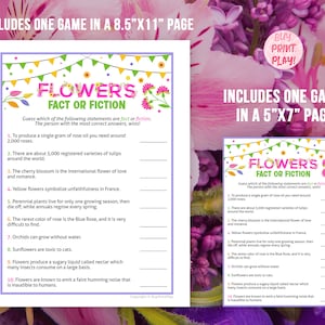 Spring Flowers Trivia Game | Fact or Fiction | True or False Printable ...