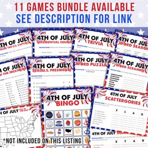4th of July Bingo | Independence Day Bingo | Printable Game - Etsy