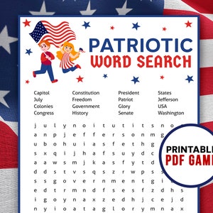 4th of July Printable Games Bundle | Patriotic US Independence Day ...