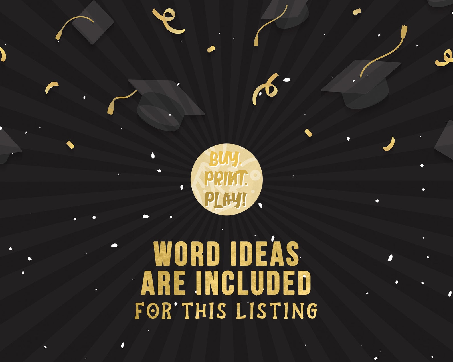 Graduation Party Word List Fun Printable Games High School - Etsy