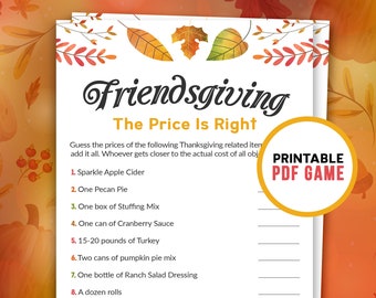 Thanksgiving Price is Right - Etsy