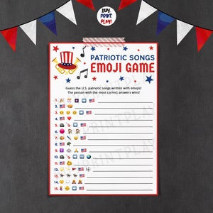 4th of July Emoji Game: Patriotic Songs Trivia | Emoji Pictionary Quiz ...