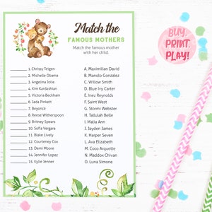 Mothers Day Games Famous Mothers Matching Game Printable - Etsy