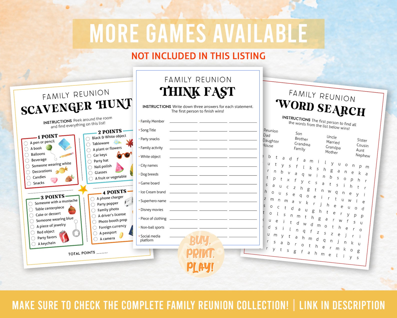 Family Gathering Word Scramble Family Reunion Party Games - Etsy