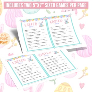 Printable Easter Trivia Game Easter Quiz Games for Kids | Etsy