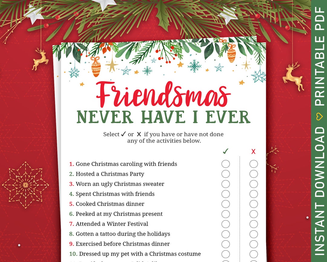 Friendsmas Never Have I Ever | Christmas Games for Adults | Ever or ...