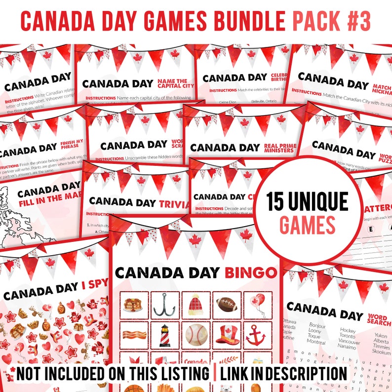 Canada Day Bingo Game Printable Bingo for Kids Print at - Etsy