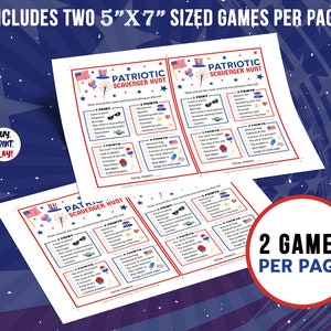 4th of July Games Bundle for Adults | Patriotic Printable Activities ...