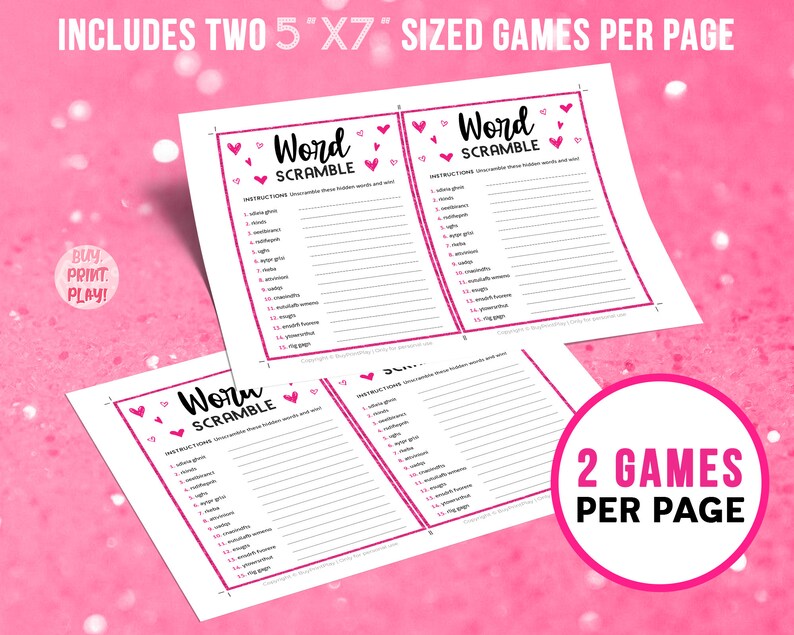 Ladies Night Games Word Scramble Girls Night in Printable - Etsy
